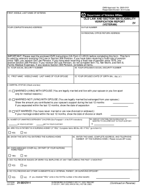 Fillable Online Fillable Va Form 21-0512v-1 - Old Law And Section 306 ...
