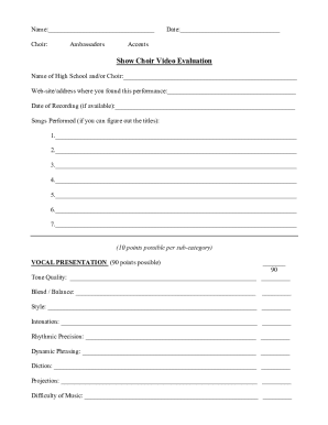 Fillable Online Show Choir Judging Form.docx Fax Email Print - pdfFiller