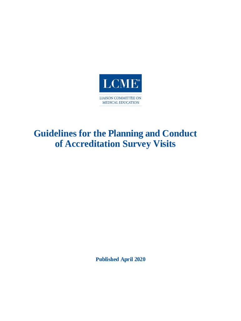 Guidelines for the Planning and Conduct of Accreditation Survey Visits ...