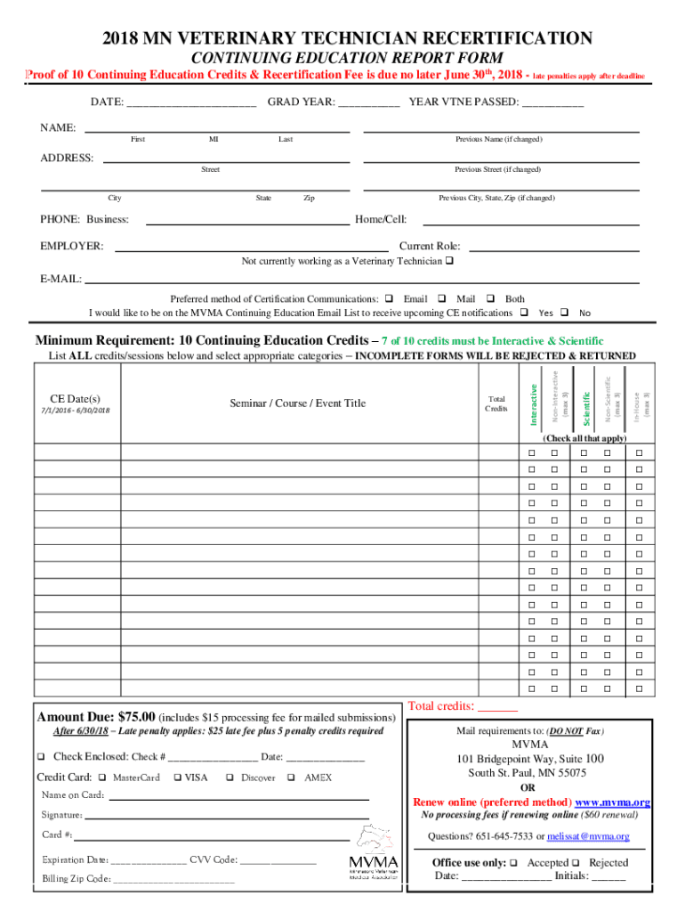 Fillable Online mvma memberclicks Recertification Information - MVMA ...