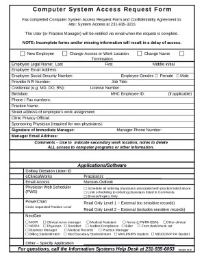 Systems Access Request - University of Oregon ... Doc Template | pdfFiller