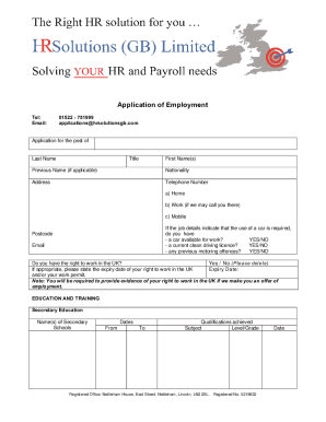 Fillable Online Employment Application Form - EMF, Inc. Fax Email Print ...