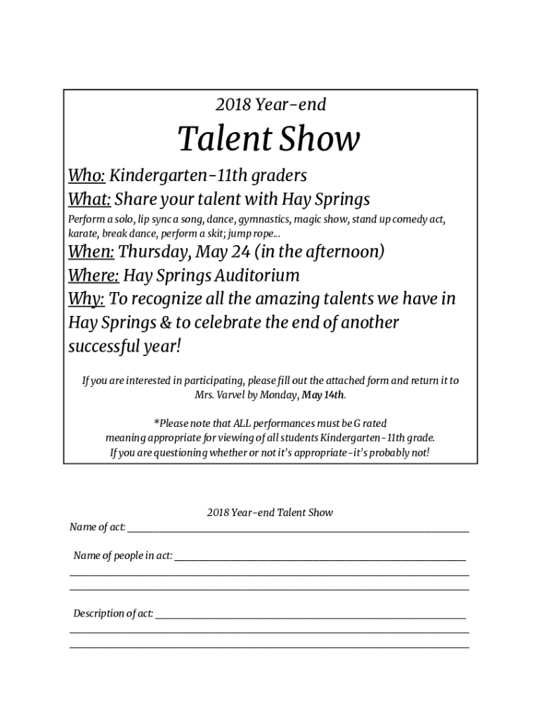 Fillable Online Who: Kindergarten-11th graders Fax Email Print - pdfFiller