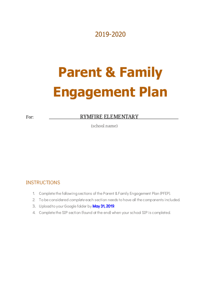 Fillable Online Complete the following sections of the Parent & Family ...