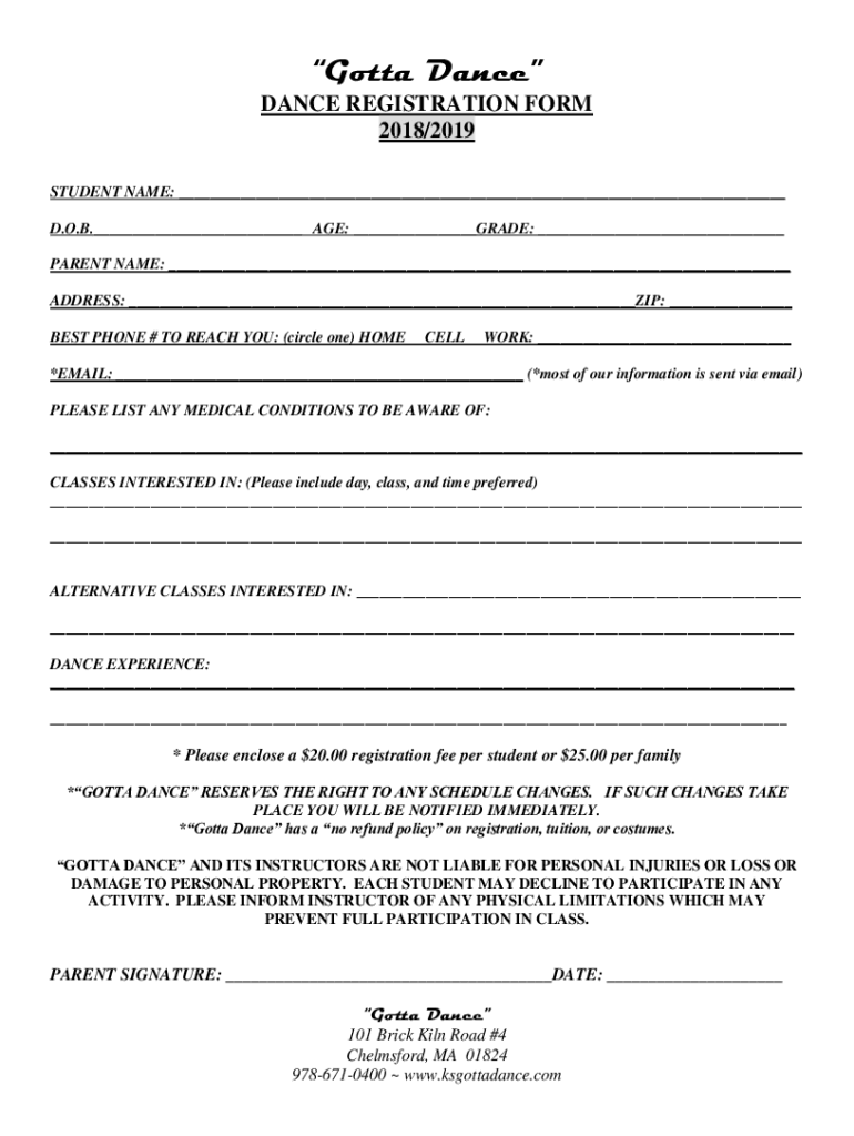 Fillable Online Galletta Dance Registration Form - Studylib Fax Email ...