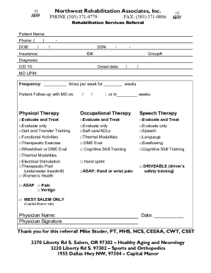 Fillable Online NWRA Rx Form 2017 Prescription form Fax Email Print ...