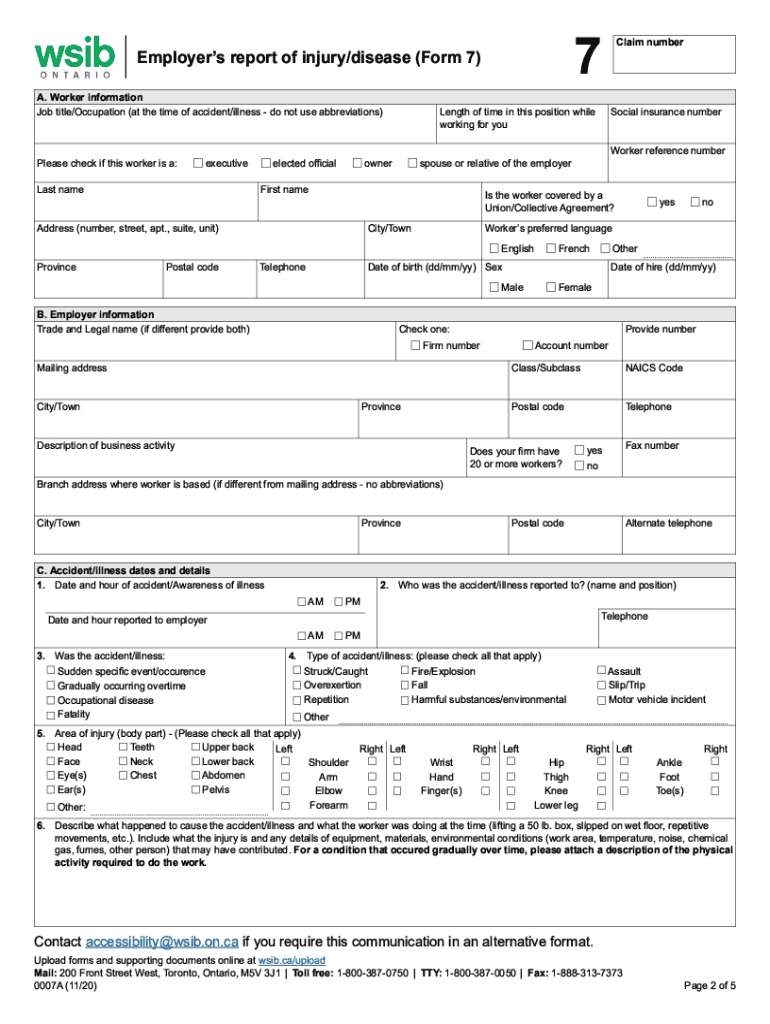 Wsib Form 7 Fill Out Sign Online DocHub