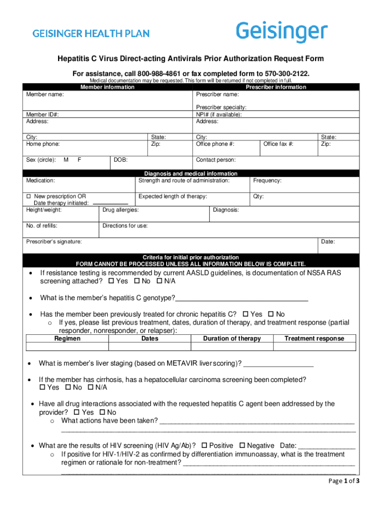 Fillable Online Fillable Online Hepatitis C Virus Direct-Acting ...