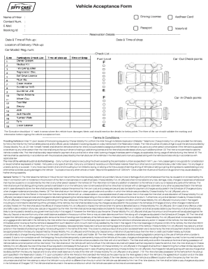 Fillable Online 11082017Vehicle Acceptance Form Fax Email Print - pdfFiller