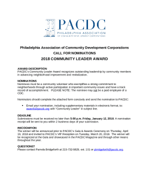 PACDC 2010 Community Leader Award Nomination Doc Template | pdfFiller