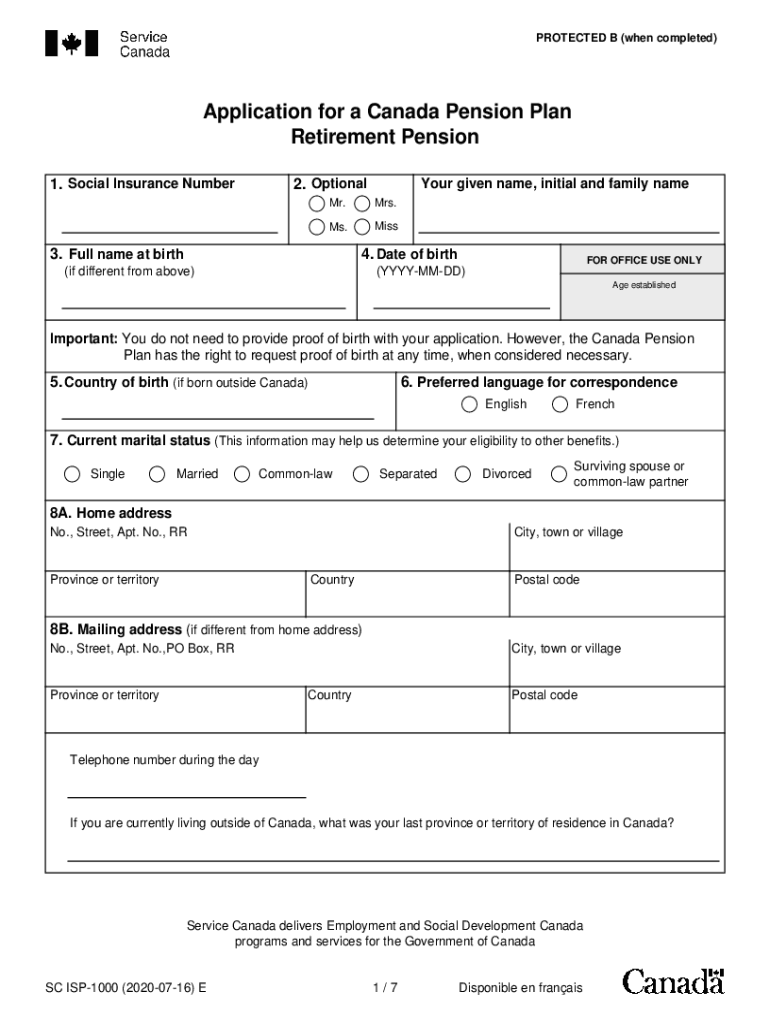 2020 2022 Form Canada SC ISP 1000 Fill Online Printable Fillable 2020 2022 Form Canada SC ISP 1000 Fill Online Printable Fillable