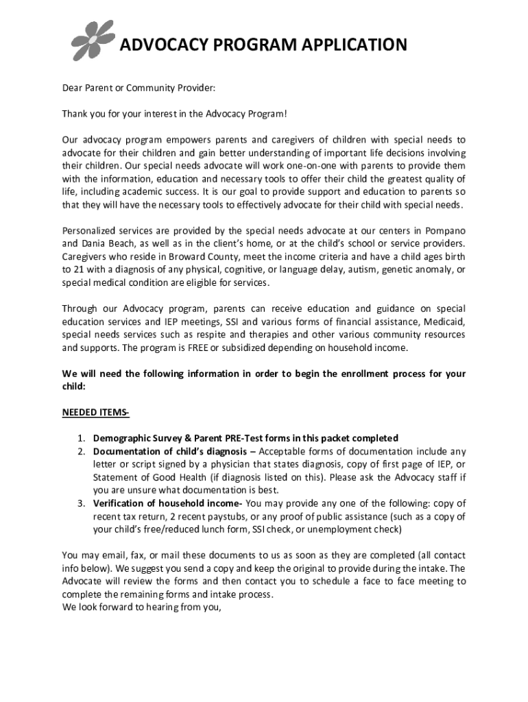 Fillable Online Sample Advocacy LettersFamily Resource Network Fax ...