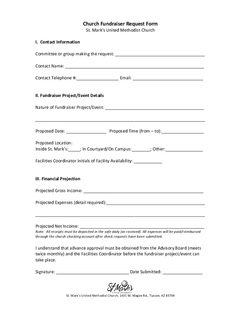 Fillable Online Church Fundraiser Request Form Fax Email Print - pdfFiller