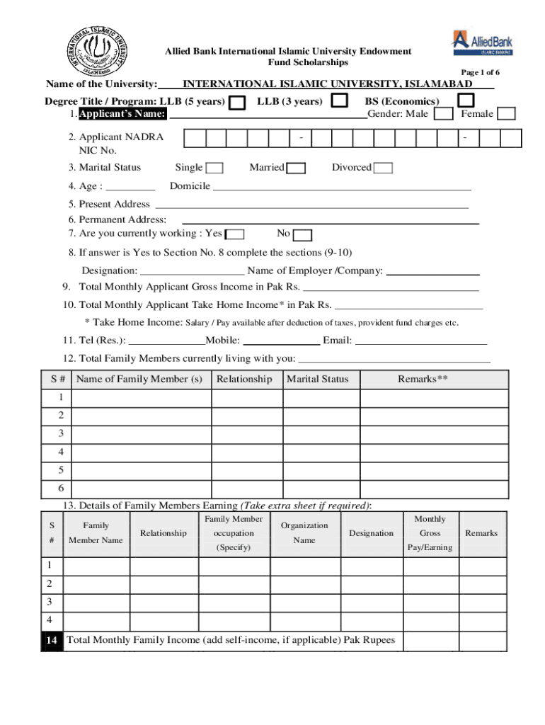 Fillable Online International Islamic University Malaysia Application ...