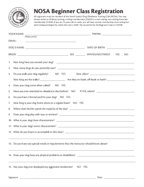 Fillable Online PDF NOSA Beginners registration form - North Saanich ...