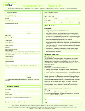 Fillable Online JARV3223 Share Deal Application Form - Flexible ISA v1 ...