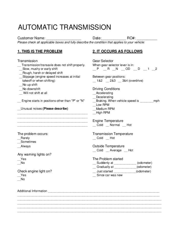 Fillable Online Auto Trans sheet.PDF Fax Email Print - pdfFiller
