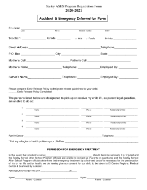 Fillable Online Seeley ASES Program Registration Form Fax Email Print ...