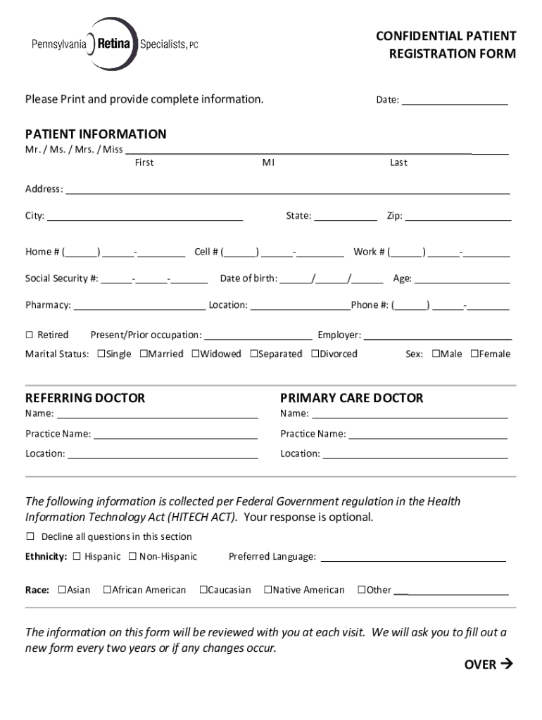 Fillable Online Patient Registration Form - V. Gagliardi Optometry Fax ...
