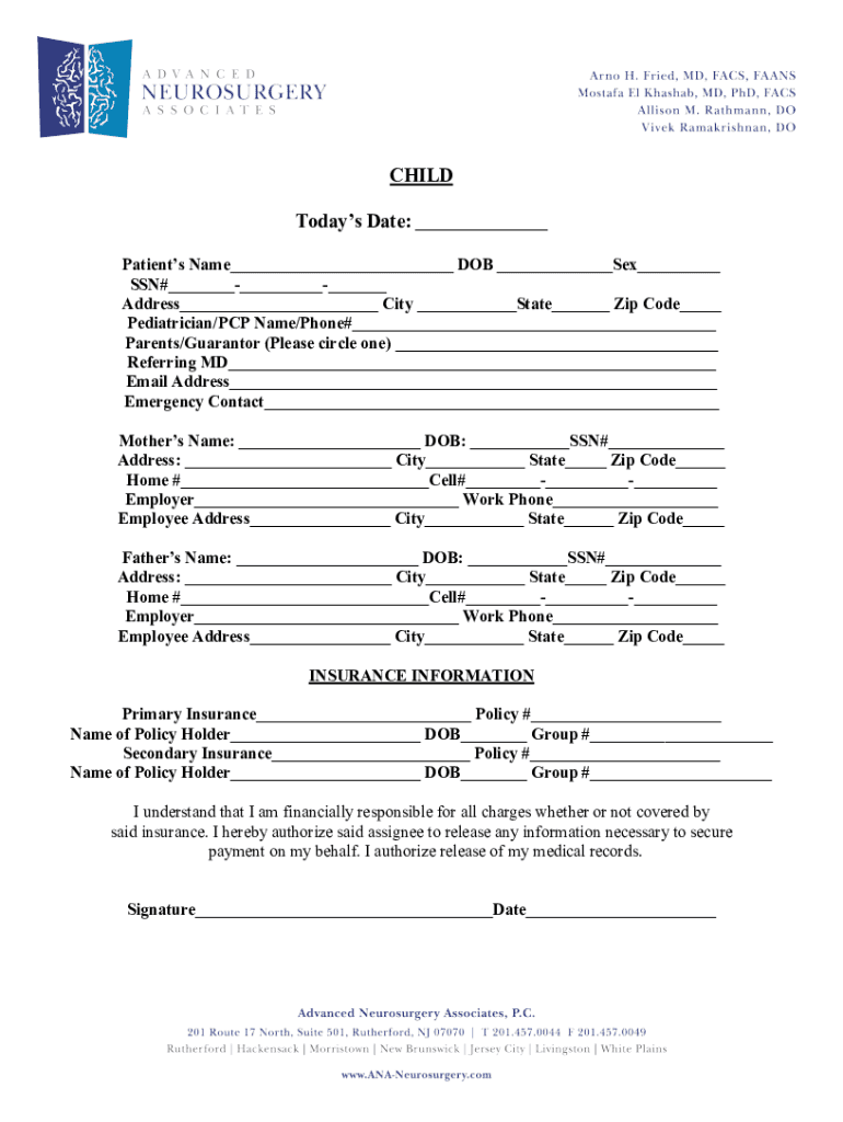 Fillable Online CHILD FORM FOR WEBSITEUPDATED.doc Fax Email Print ...
