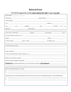 Fillable Online 50 Referral Form Templates Medical ...