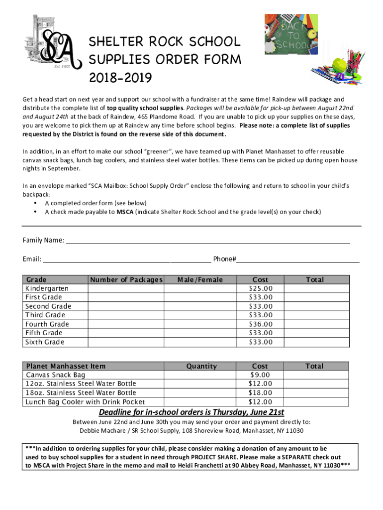 Fillable Online Shelter Rock Elementary School - Manhasset Union Free ...