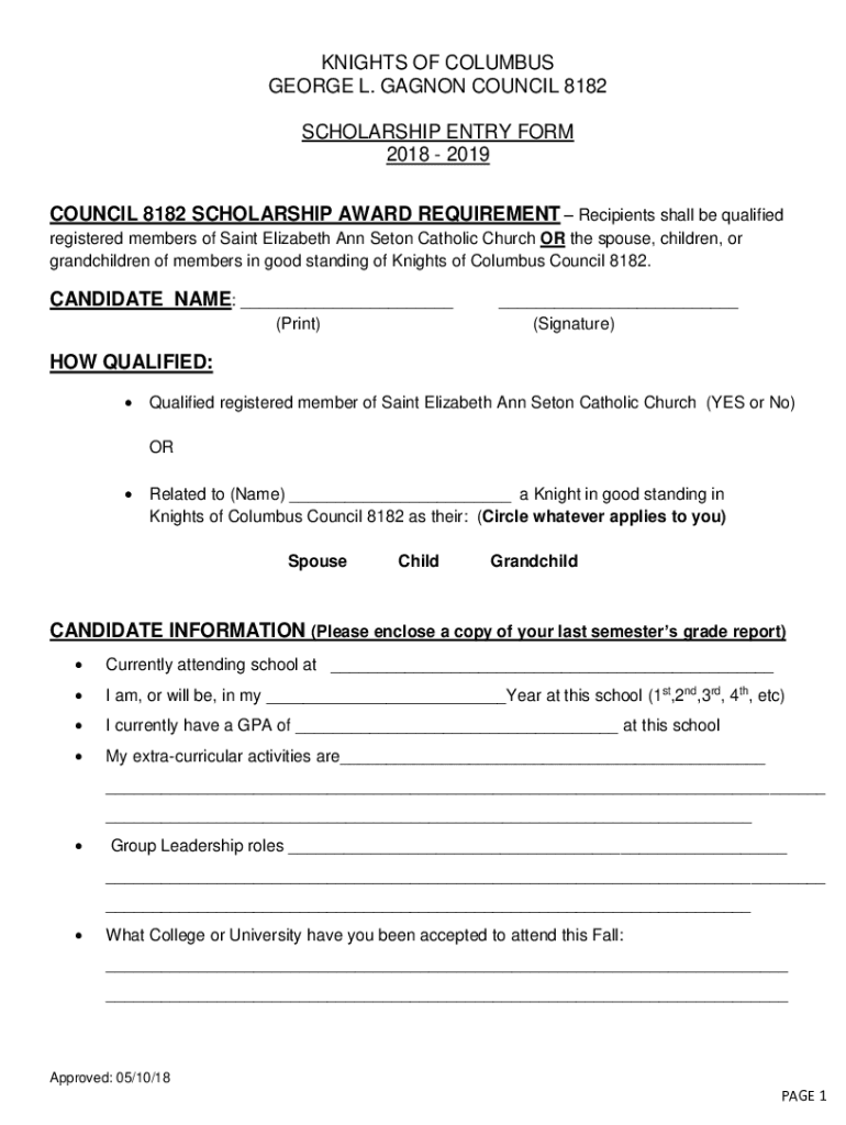 Fillable Online UPDATED Columbian Award Application (#SP-7)Knights of ...