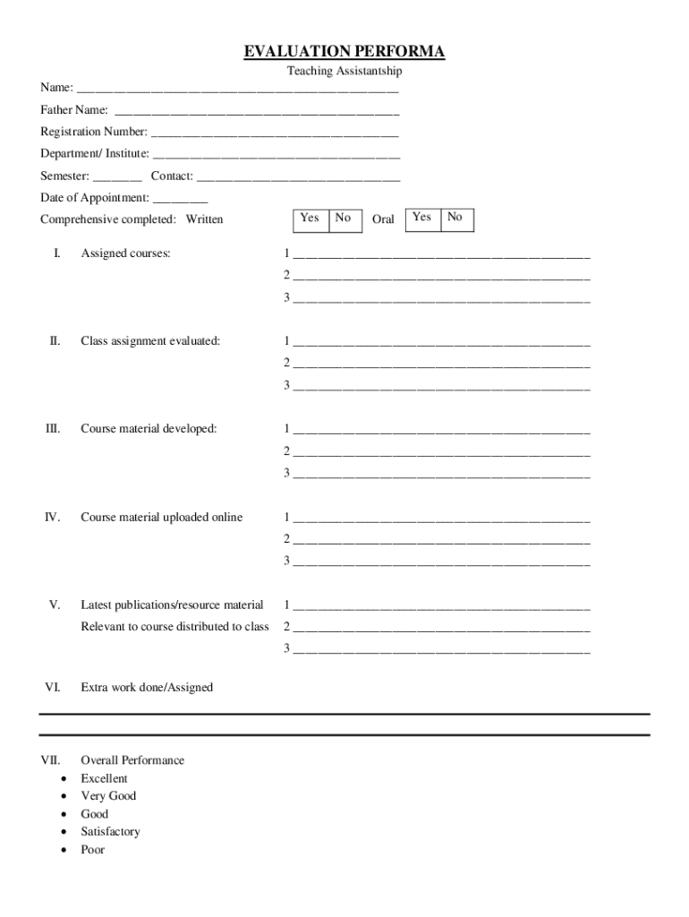Fillable Online uaf edu EVALUATION PERFORMA Fax Email Print - pdfFiller