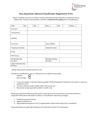 Fillable Online PDF Para-Equestrian National Classification ...