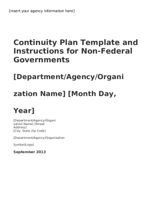 Continuity of Operations Plan Template - US EPA Doc Template | pdfFiller