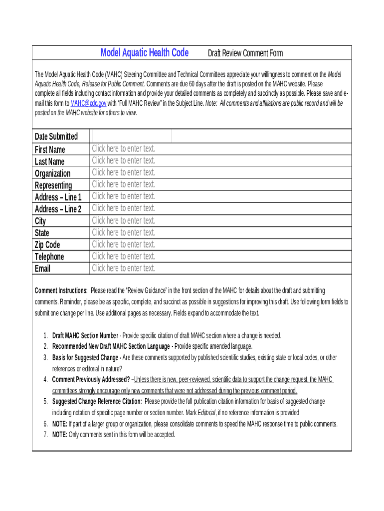 Model Aquatic Health CodeModel Aquatic Health CodeCDC Doc Template | pdfFiller