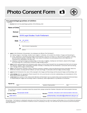 Fillable Online Parental Consent Form Template for ...