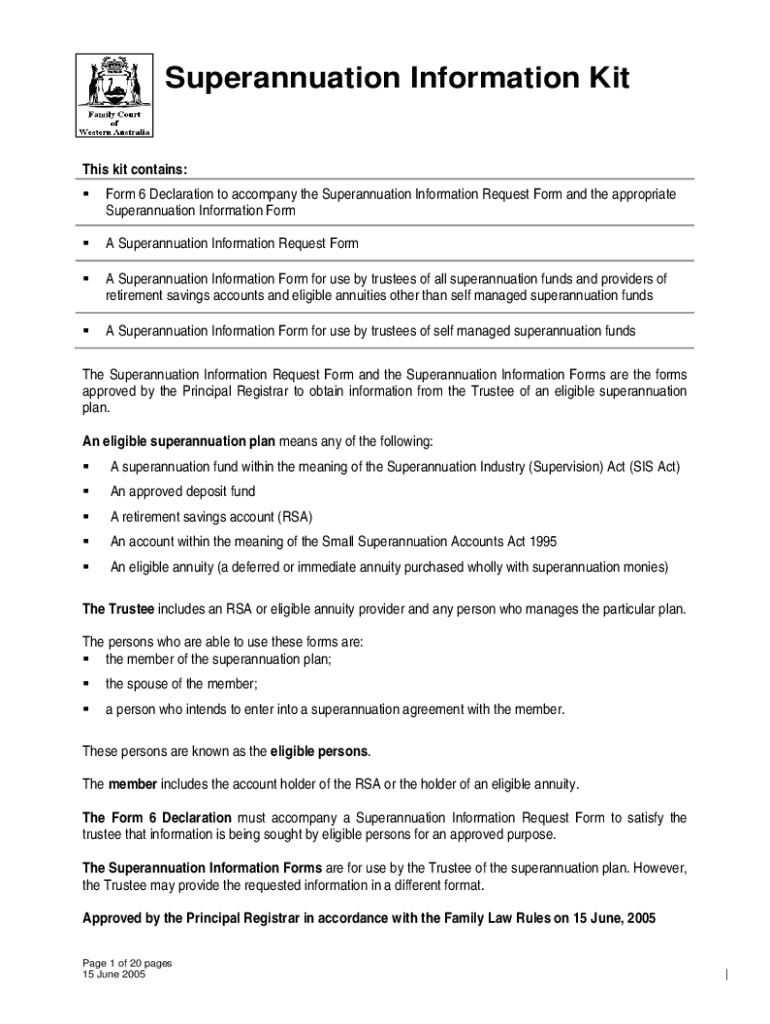 Fillable Online familycourt wa gov Form 6 Declaration to accompany the ...