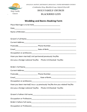 Fillable Online Banns Form.docx Fax Email Print - pdfFiller