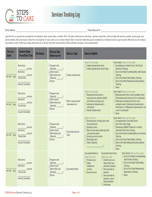 Fillable Online Services Tracking Log. Services Tracking Log Fax Email ...