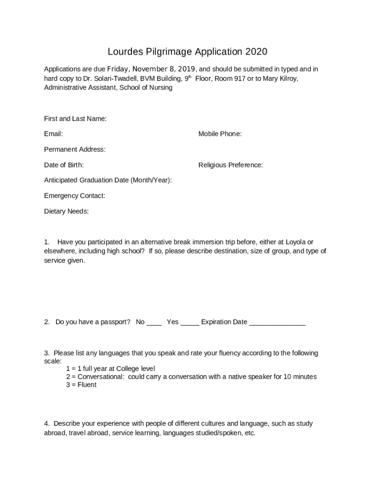 Lourdes Pilgrimage - Arundel & Brighton Catholic Diocese Doc Template ...