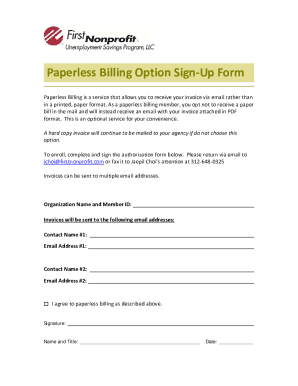 Fillable Online ELECTRONIC (PAPERLESS) BILLING SIGN-UP FORM - Pennyrile ...