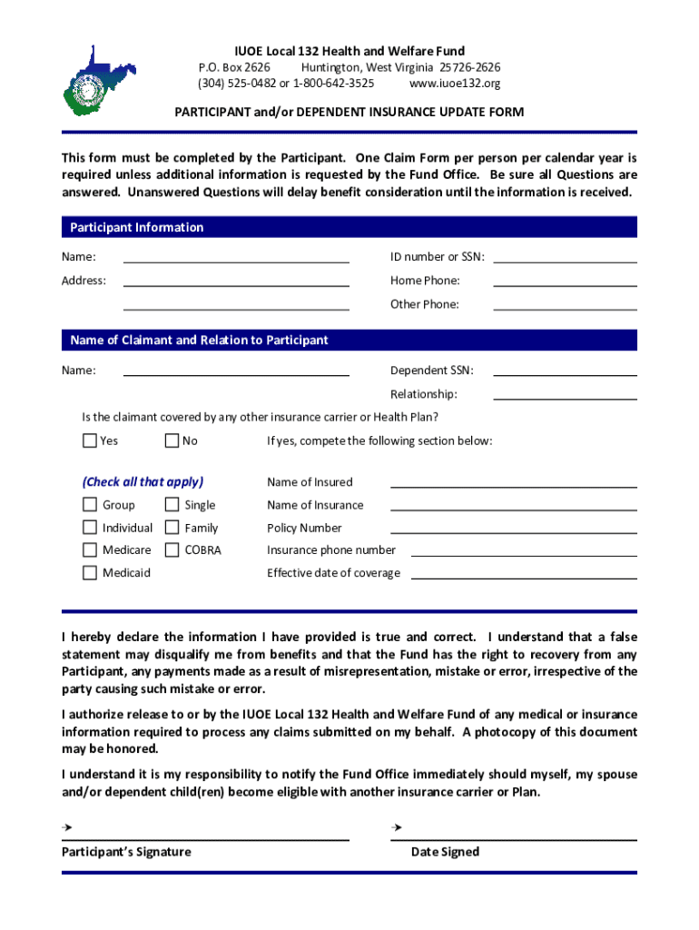 Fillable Online International Union of Operating Engineers Local 132 ...