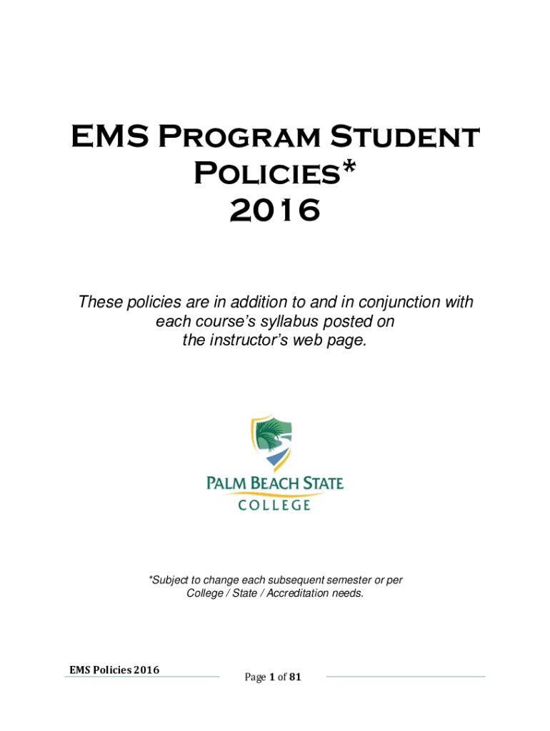 Fillable Online National Emergency Medical Services Education StandardsBureau of EMS Policy ...