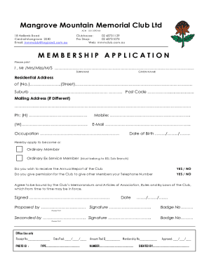 Fillable Online Club-Membership-Application-Form Fax Email Print ...