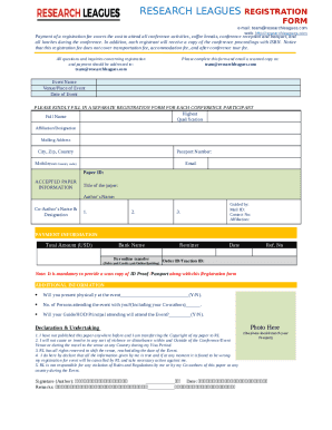 Payment of Conference/Registration Fees Doc Template | pdfFiller