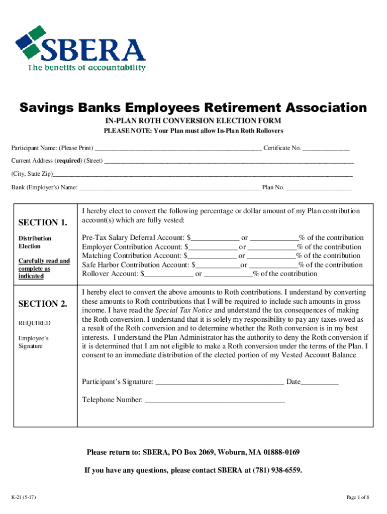 Fillable Online In-Plan Roth Conversion rev 2.docx Fax Email Print - pdfFiller
