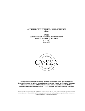 Fillable Online Accreditation policies and procedures of the AVMA ...