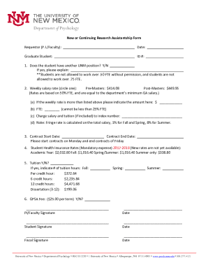 Fillable Online RA Request Form - UNM Psychology Fax Email Print ...