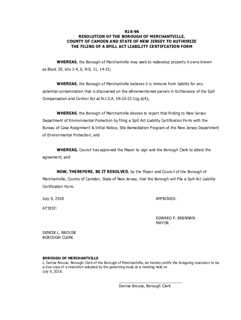 Fillable Online R18-98 Spill Act Liability Form Fax Email Print - pdfFiller