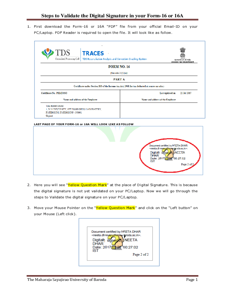 Validate Form 16 Signature Online Fill Online Printable Fillable 