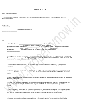 Fillable Online COMMON Form No- 21Under Bye-law No. 38 (e) (i ) Fax ...
