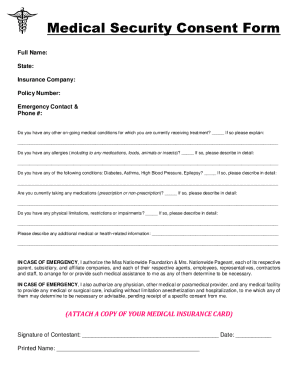 Fillable Online Medical Security Consent Form Fax Email Print - pdfFiller