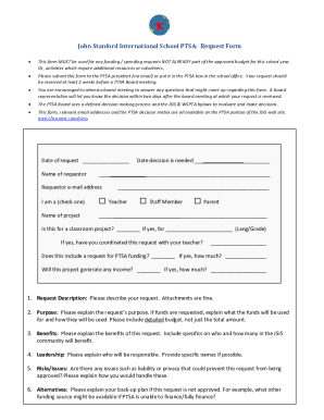 Fillable Online PTSA Request Form Fax Email Print - pdfFiller