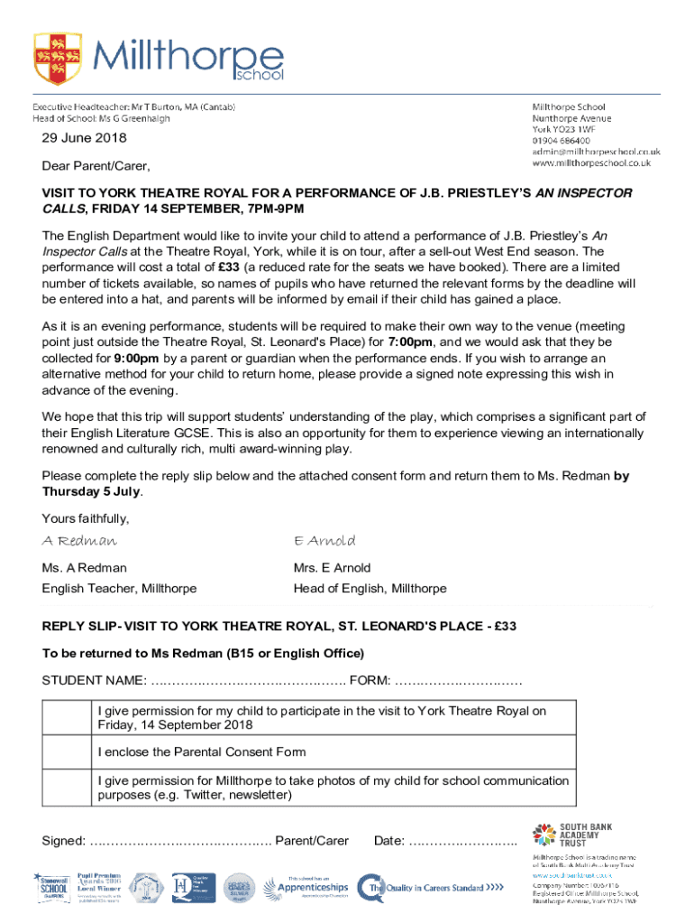 Fillable Online AIC Trip Letter and consent form HEADED Fax Email Print ...